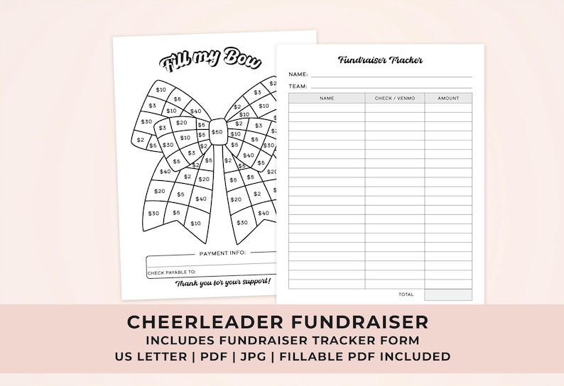 Printable Cheer Fundraiser, Fill My Bow Fundraiser Flyer and Form ...