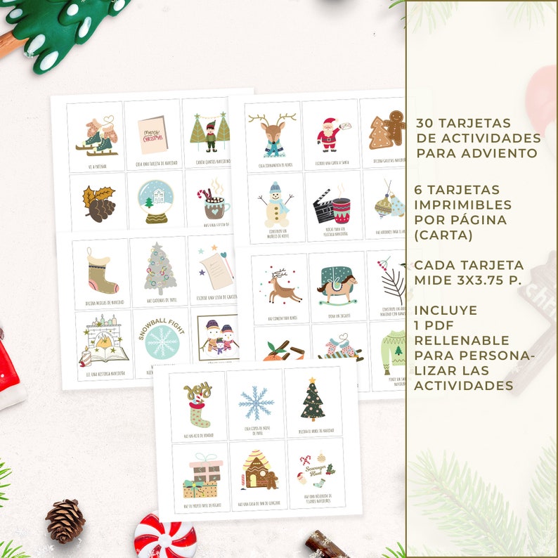 30 Tarjetas De Actividades Para Adviento, Tarjetas De Adviento ...