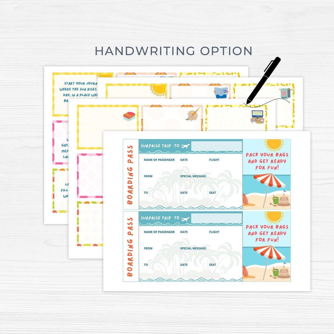 Editable Beach Trip Scavenger Hunt & Boarding Pass (printable PDF) - Etsy