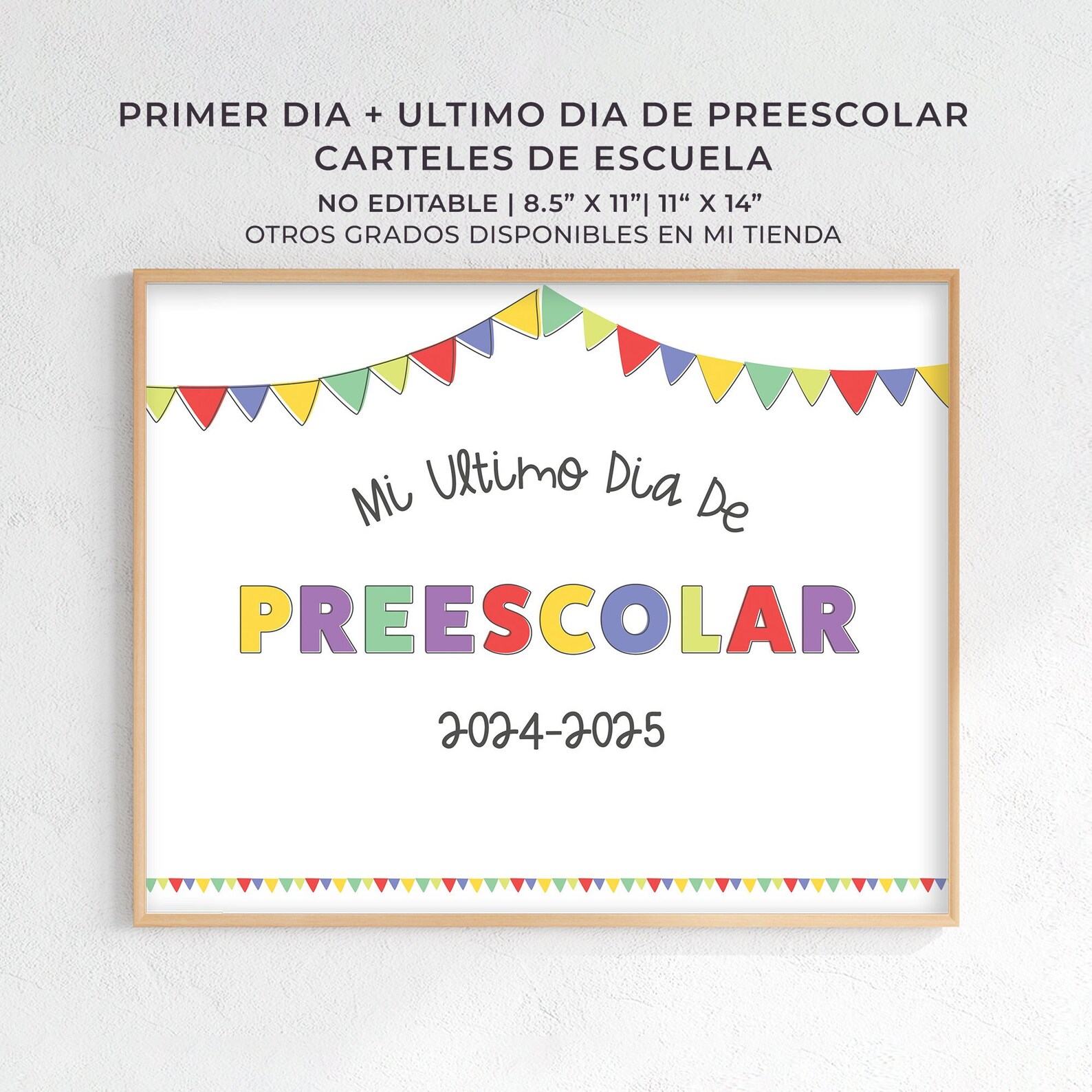 First Day of Preschool Sign in Spanish Printable, Non-editable Back to ...