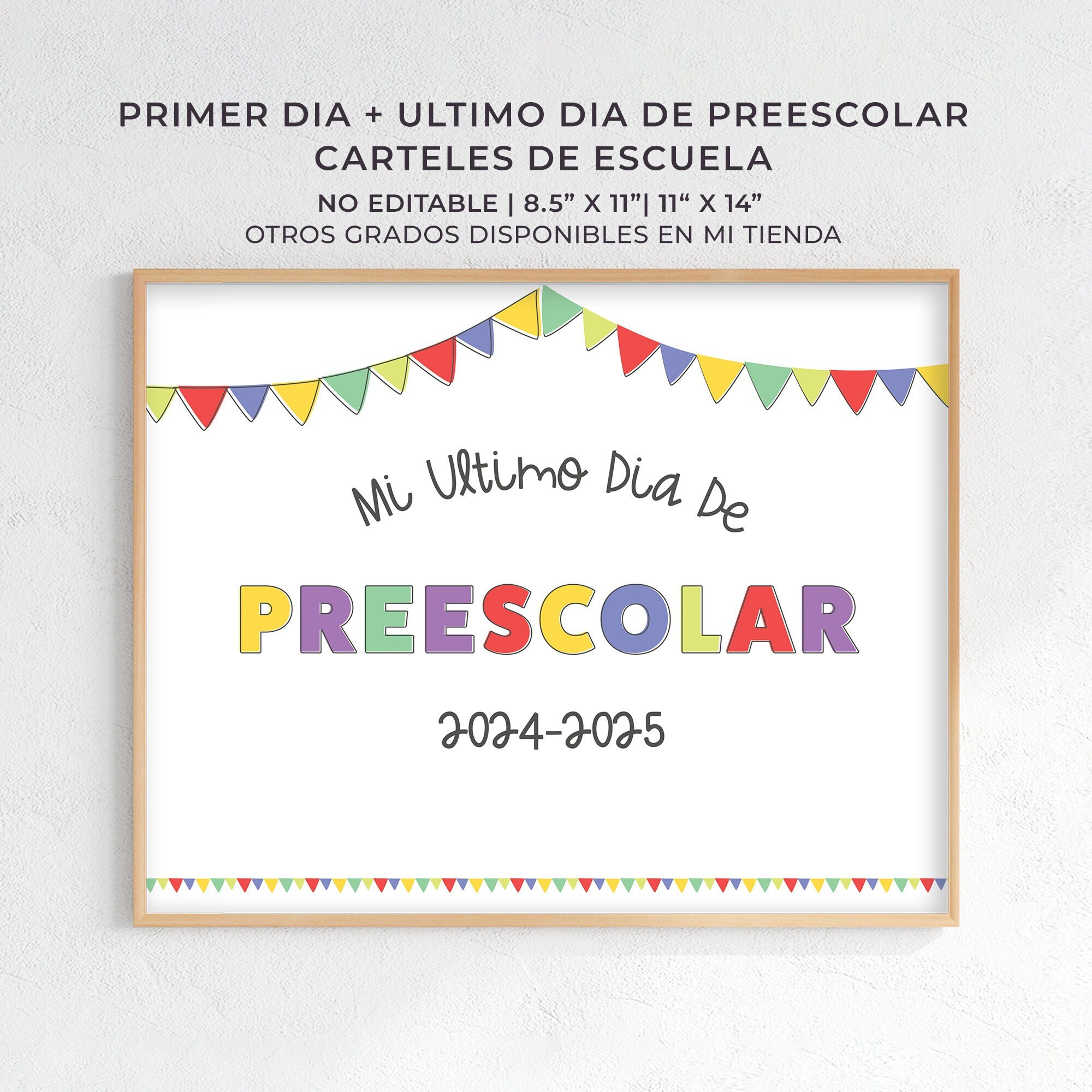 First Day of Preschool Sign in Spanish Printable, Non-editable Back to ...
