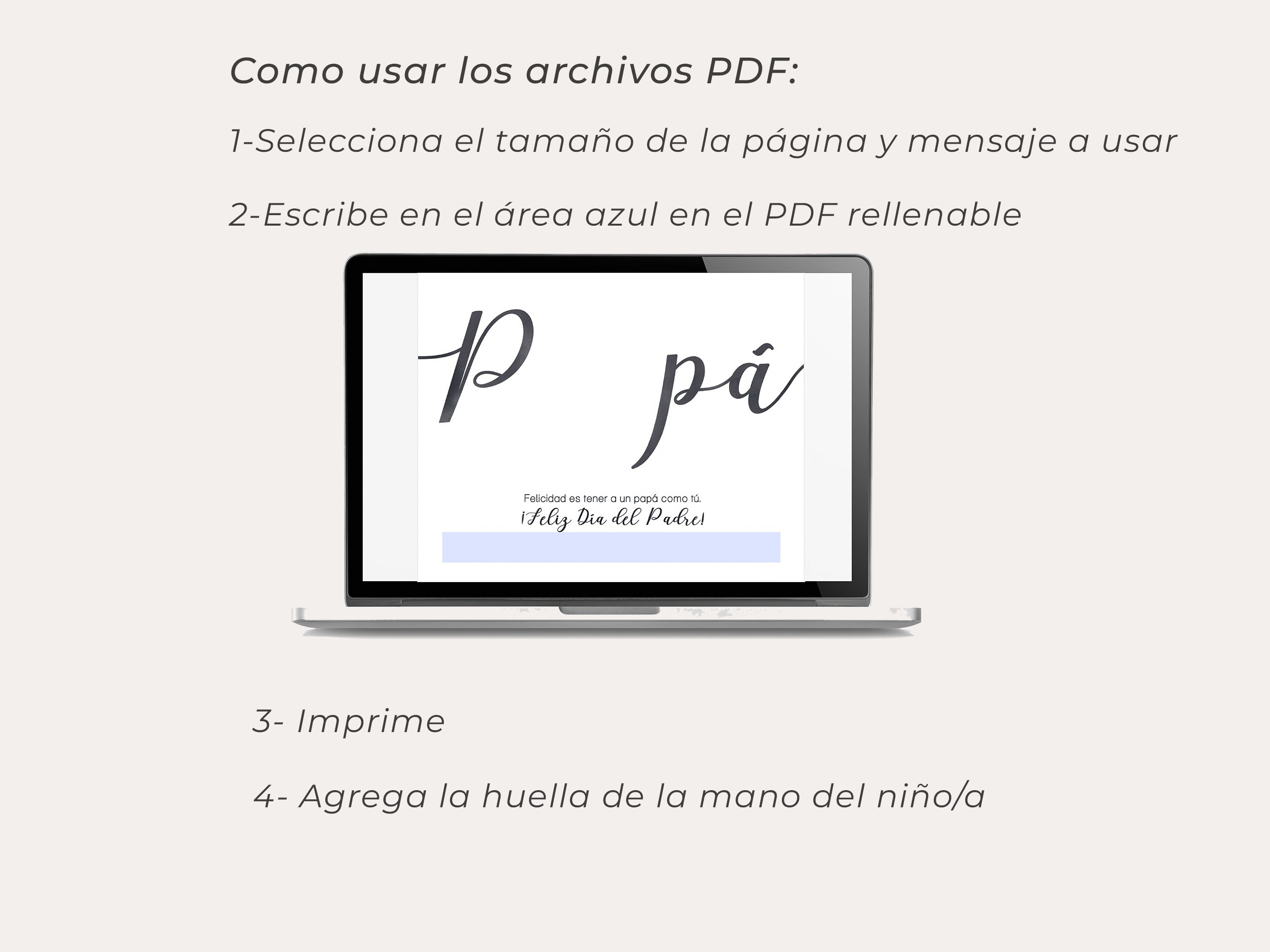 Papa Handprint Art in Spanish, DIY Personalizable Father's Day/birthday ...