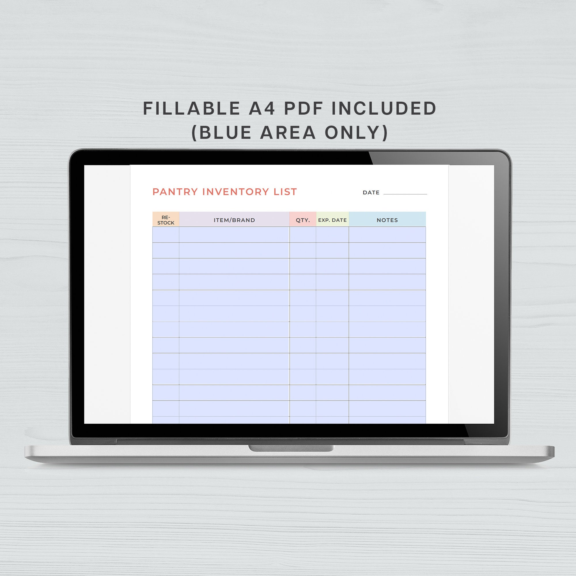 Printable Kitchen Inventory Planner, Fillable PDF Bundle - Etsy