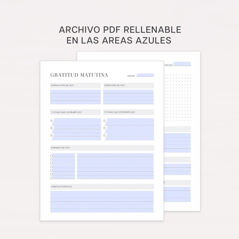 Morning and Evening Gratitude Journal in Spanish, Diario Matutino ...