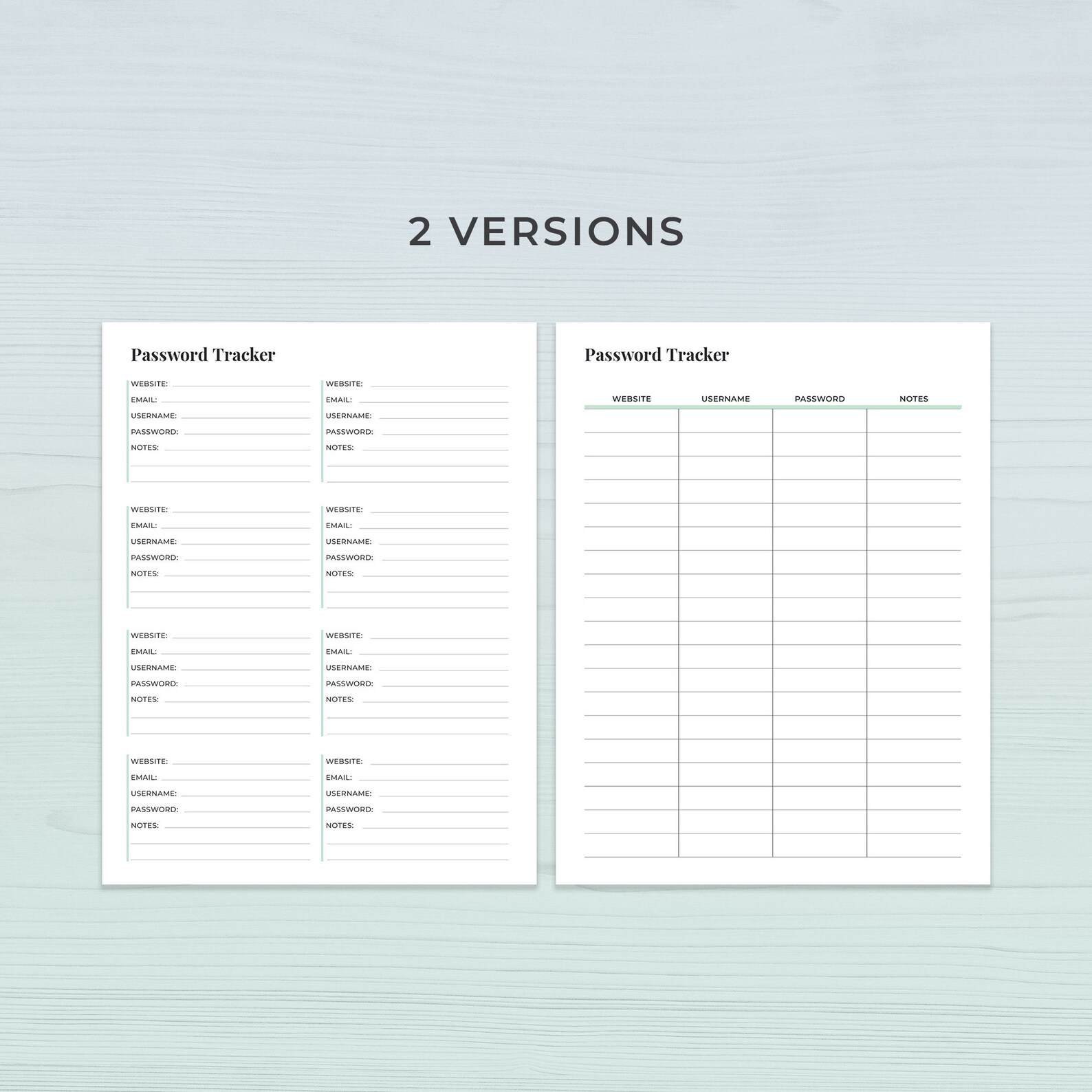 Password Tracker Fillable PDF, Printable Password Organizer, Letter/a4 ...