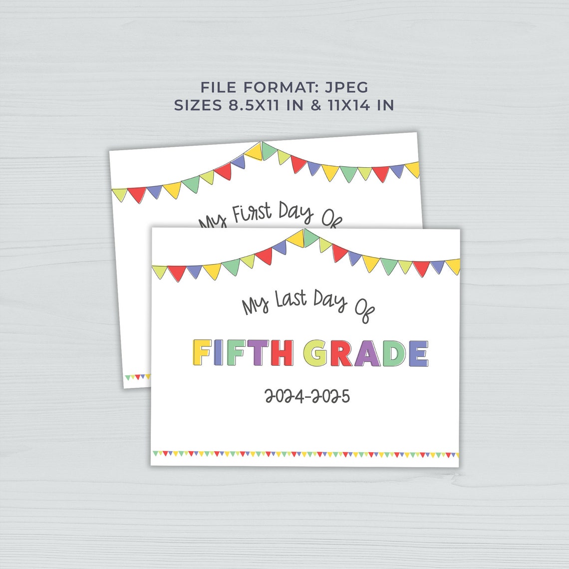 Fifth Grade School Sign Printable, Non-editable Back to School Sign ...