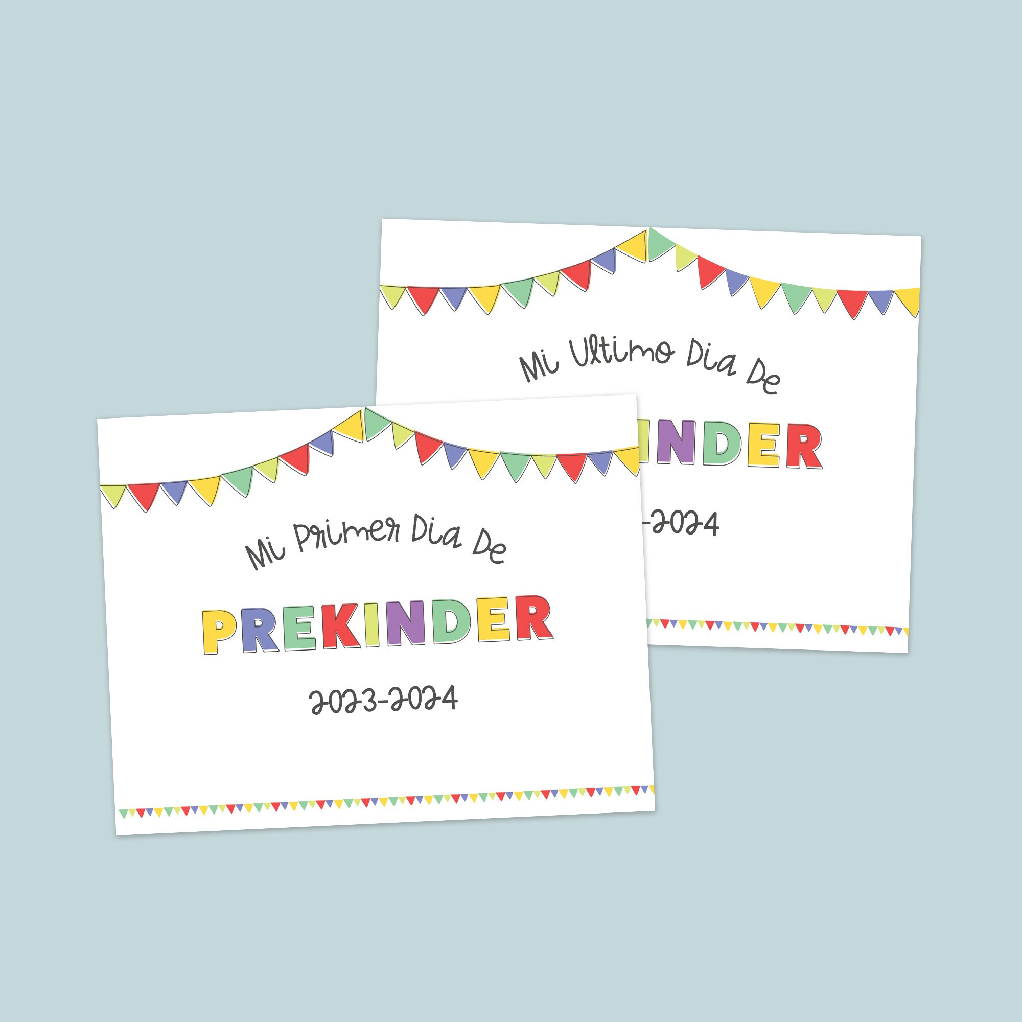 First Day of Pre-k Printable School Sign in Spanish - Etsy