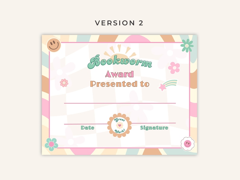 Retro Student Awards Canva Template, Groovy Awards Certificates for ...