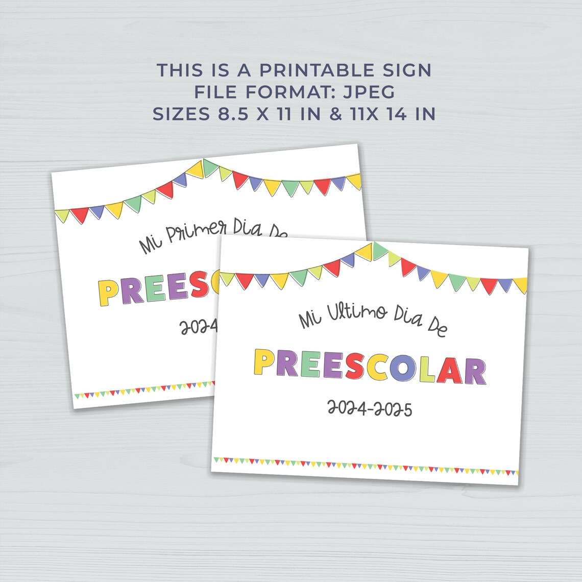 First Day of Preschool Sign in Spanish Printable, Non-editable Back to ...
