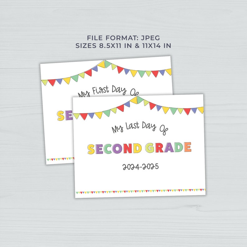 Second Grade School Sign Printable, Non-editable Back to School Sign ...