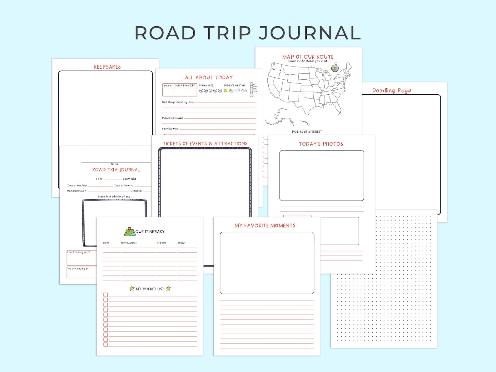 Printable Road Trip Activity Book for Kids, Family Road Trip Games ...