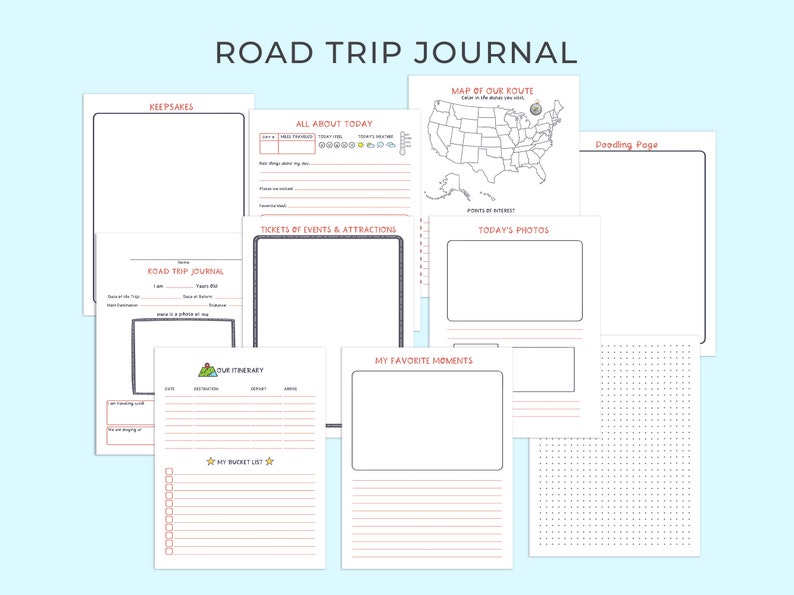 Printable Road Trip Activity Book for Kids, Family Road Trip Games ...
