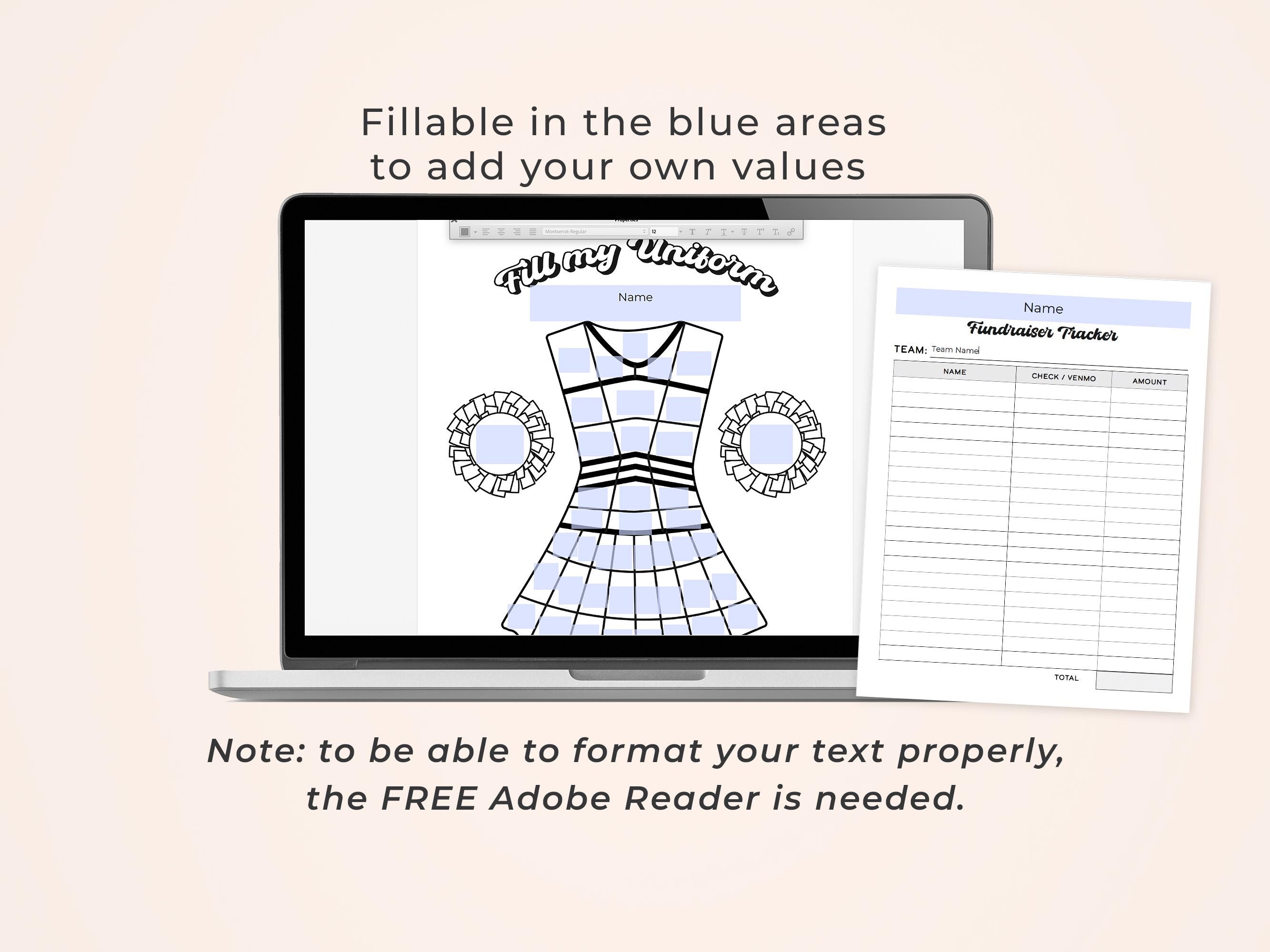 Cheer Fundraiser Flyer: Fill My Uniform, Editable PDF Template (digital ...