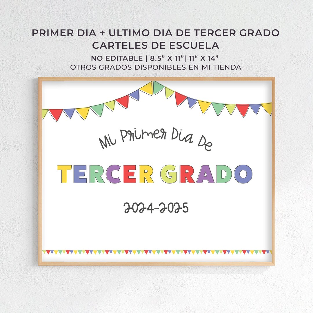 First Day of Third Grade in Spanish Second Grade Sign in - Etsy