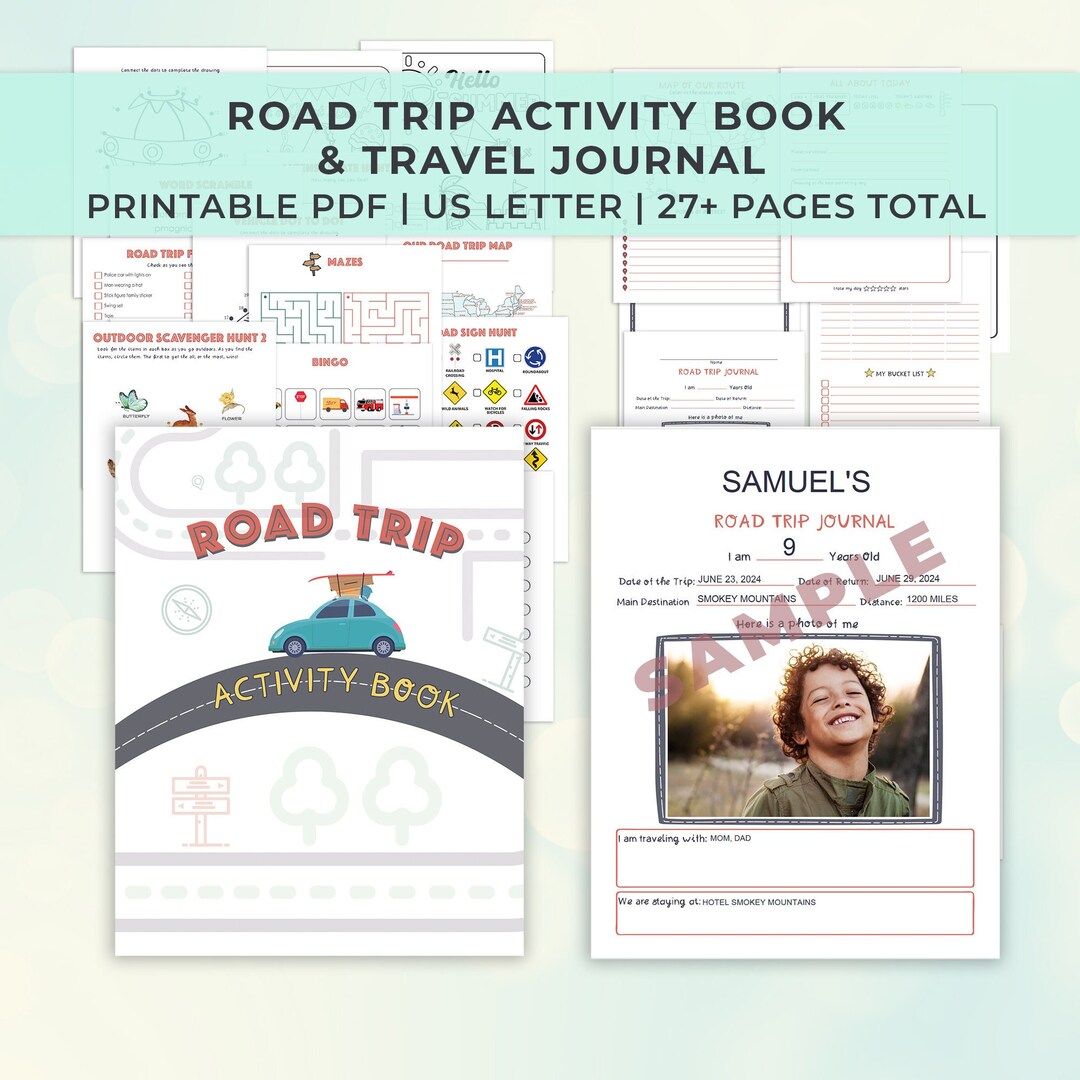 Printable Road Trip Activity Book for Kids, Family Road Trip Games ...