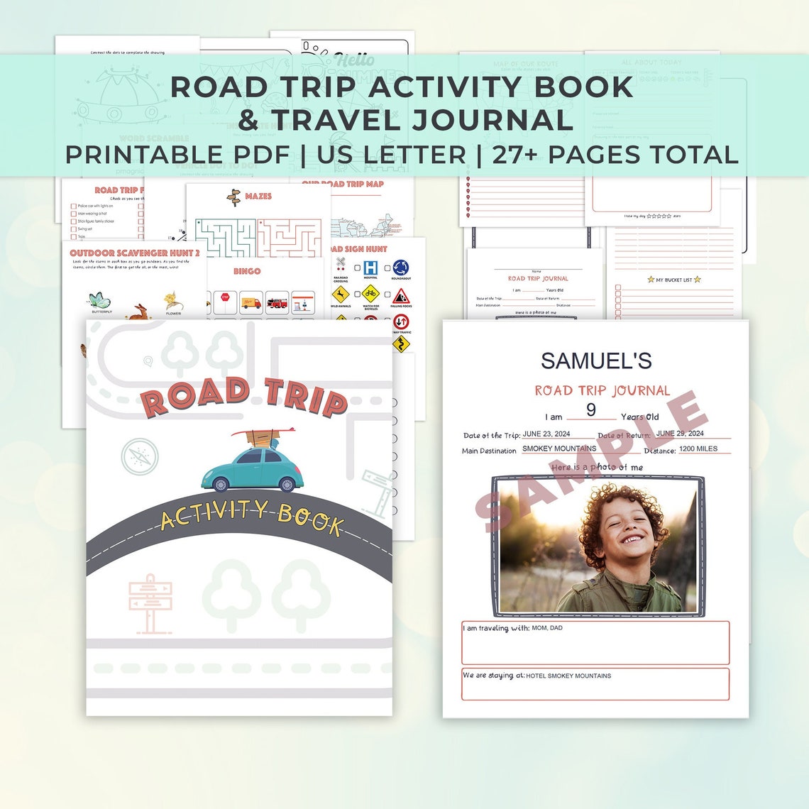 Printable Road Trip Activity Book for Kids, Family Road Trip Games ...