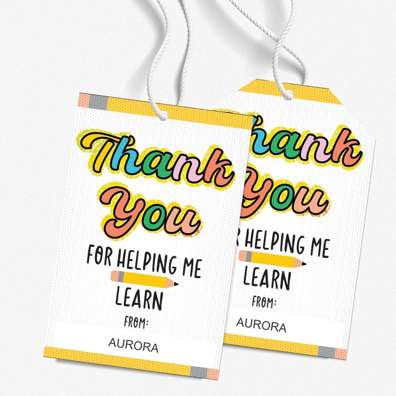 Printable Teacher Appreciation Gift Tag: Fillable Thank You Card ...
