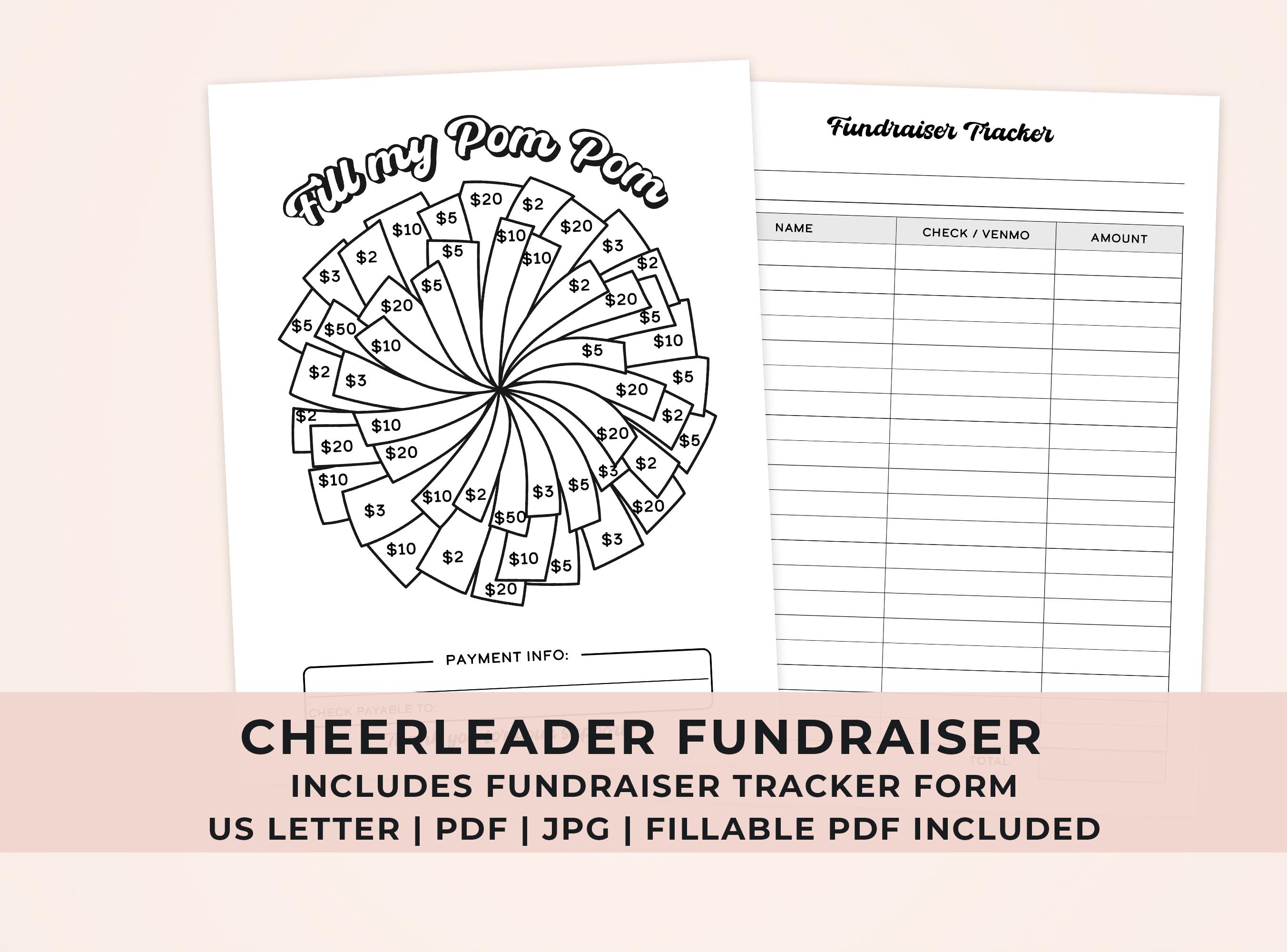 Printable Cheer Fundraiser, Fill My Pom-pom Fundraiser Flyer and Form ...