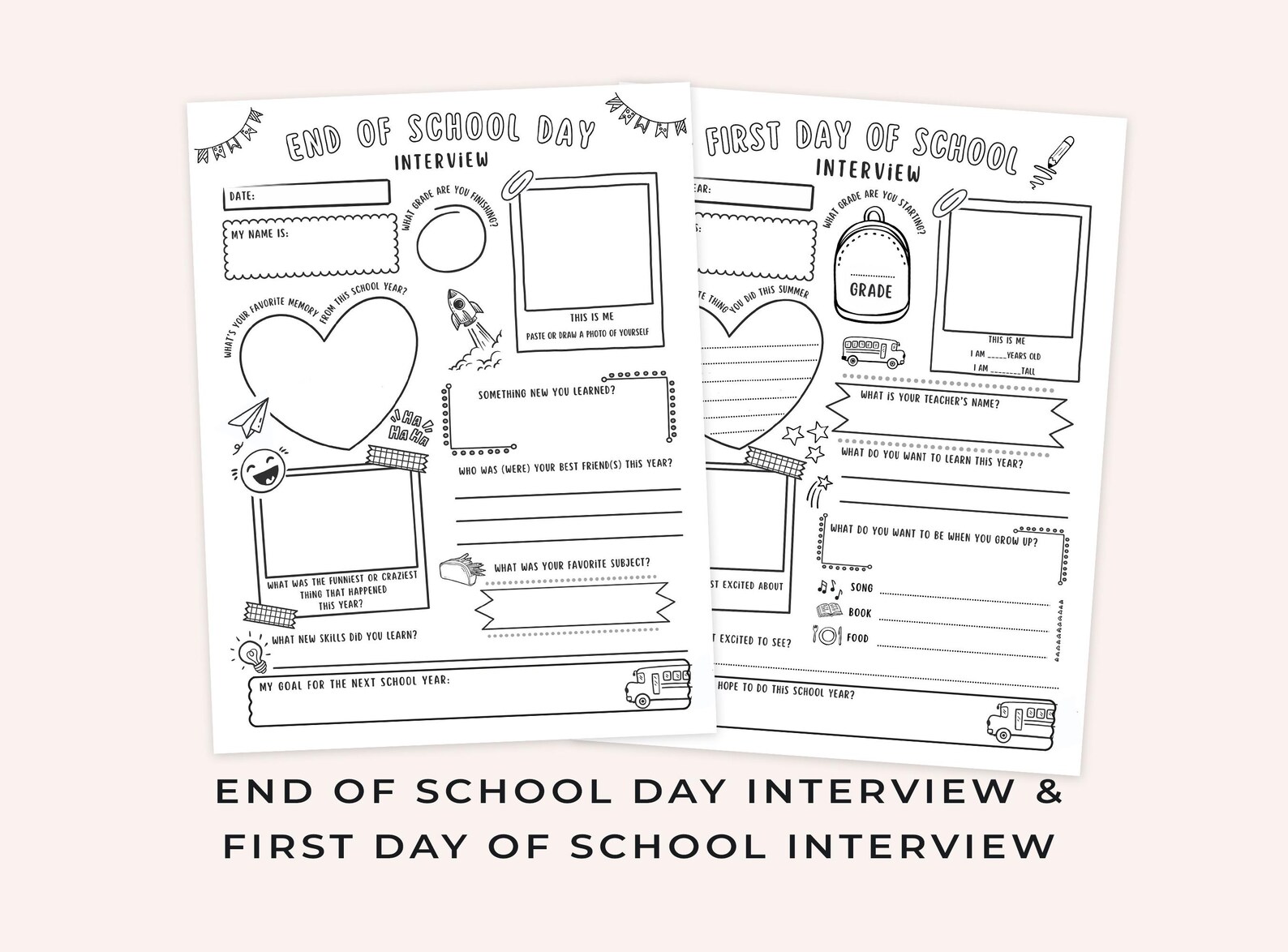 Back to School Interview, Teacher Resources, End of Year Interview ...
