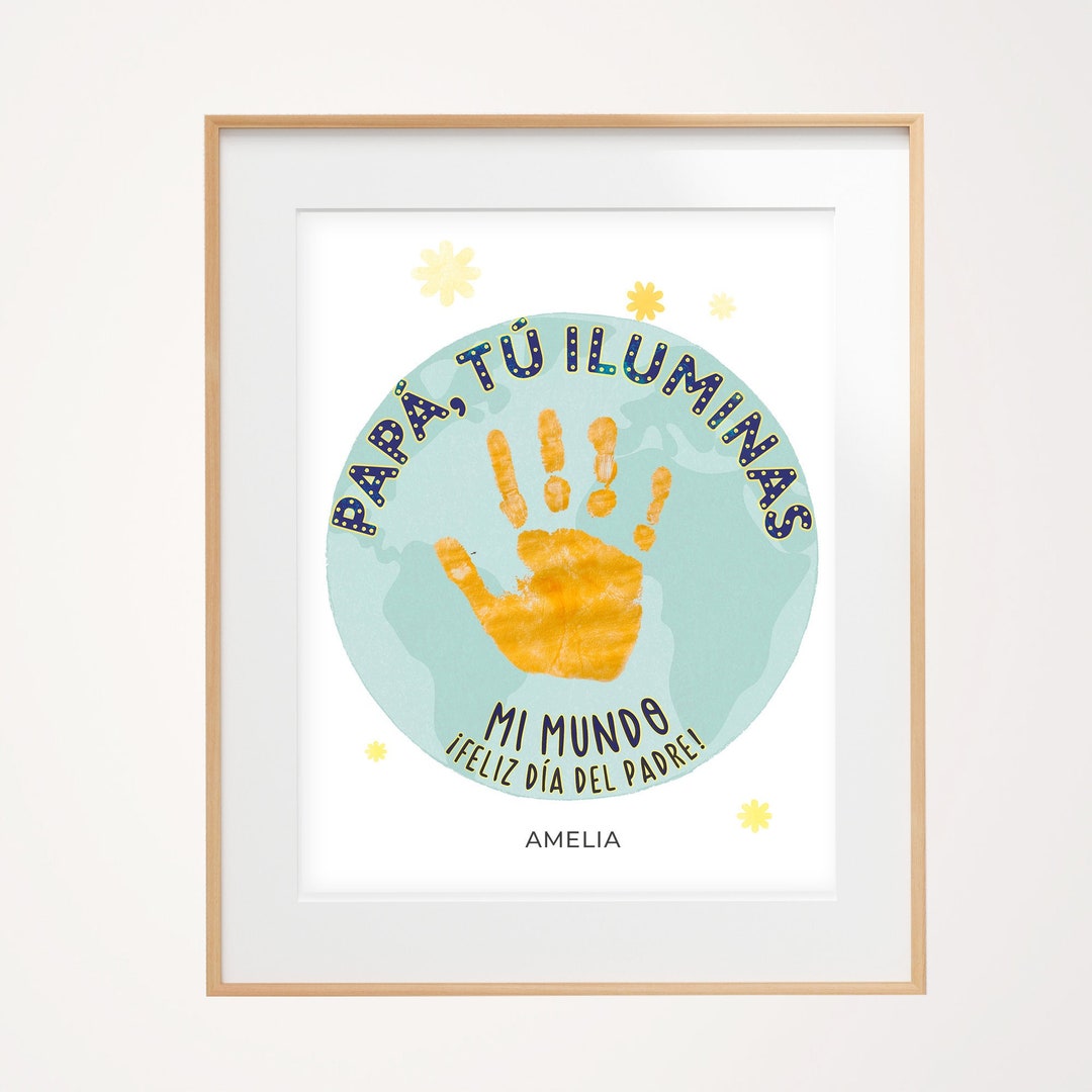 Papa Handprint Art in Spanish, DIY Personalized Handprint Craft in ...