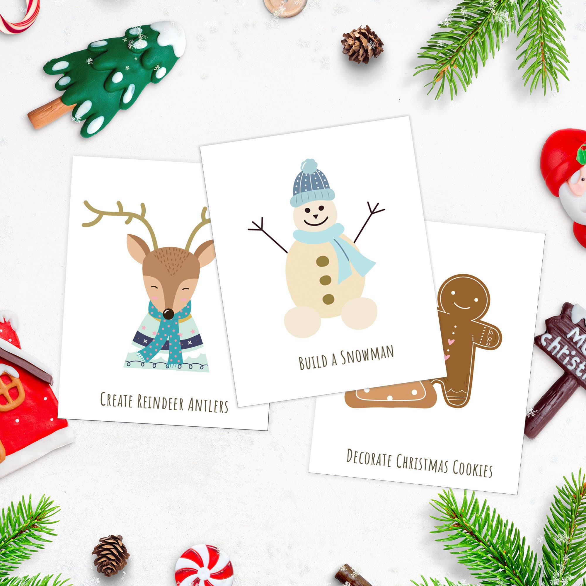 30 Christmas Advent Calendar Activity Cards for Kids, Printable Advent ...