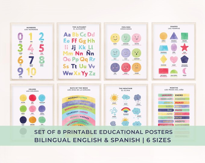 Quarterhouse Beginner Spanish - Shapes Poster, Spanish and ESL ...
