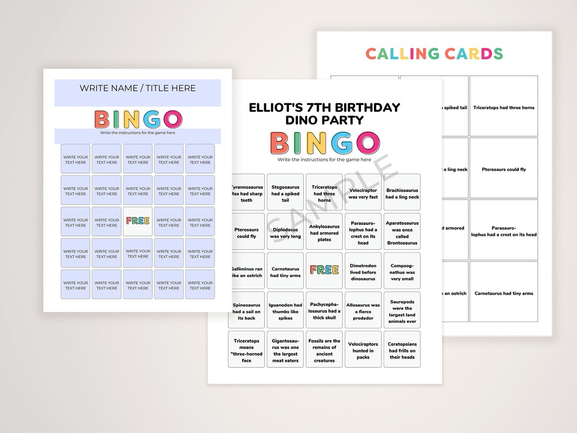 25 Fillable Bingo Cards, Type Your Own Text Bingo Card Template ...