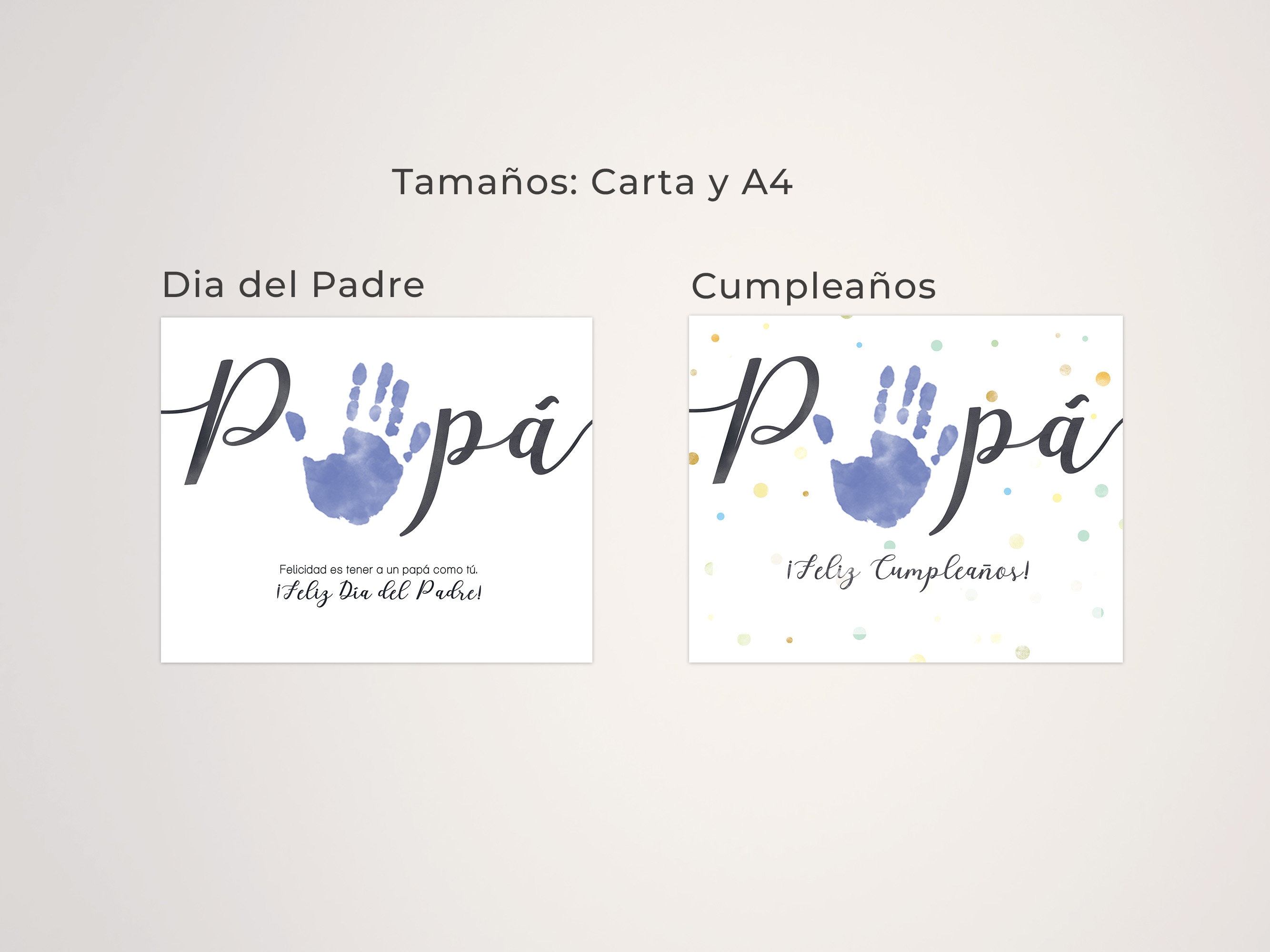Papa Handprint Art in Spanish, DIY Personalizable Father's Day/birthday ...
