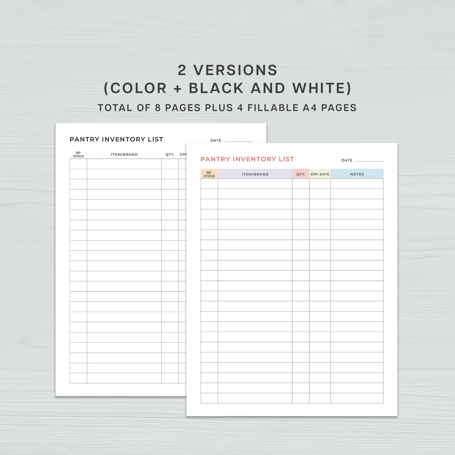 Printable Kitchen Inventory Planner Template Bundle, Pantry, Freezer ...