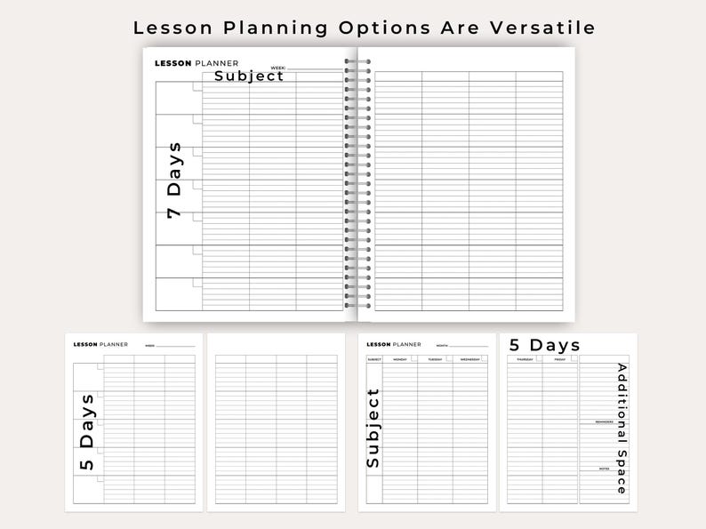 Homeschool Planner Printable, Lessons Planner Pages for Homeschooling ...