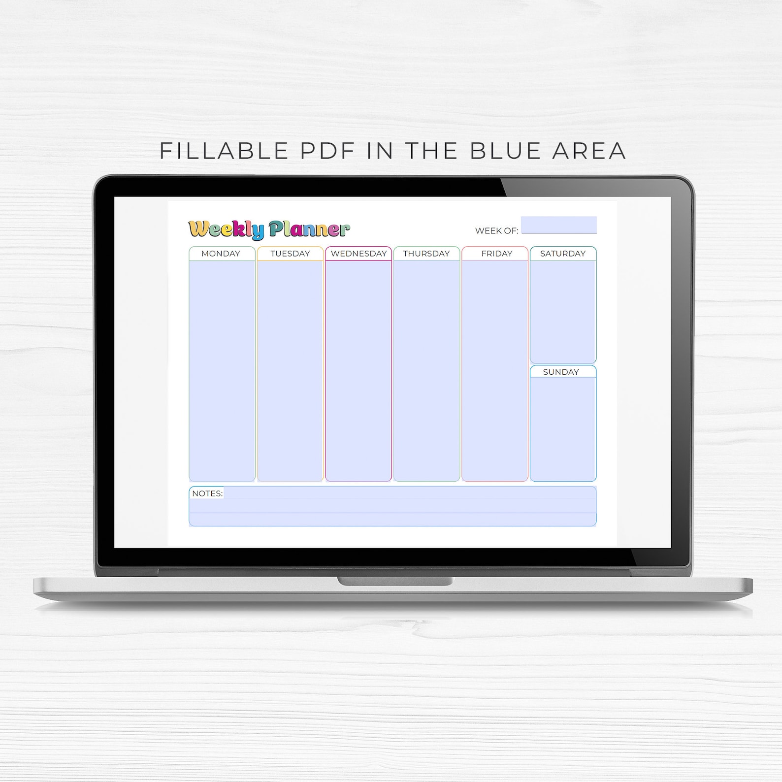 Weekly Planner Printable Fillable PDF, Weekly Schedule for Kids, Family ...