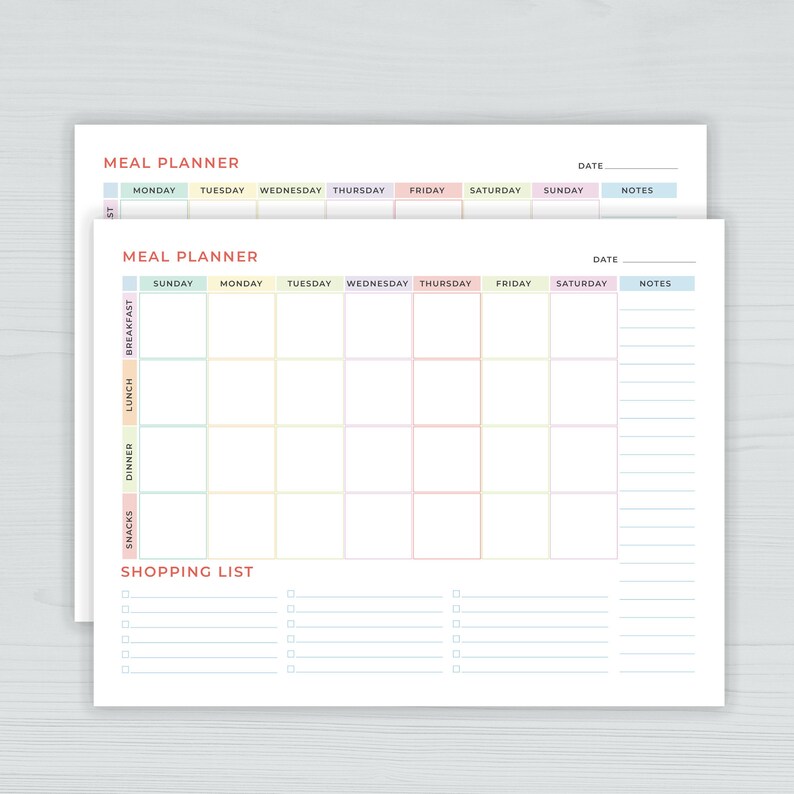 Weekly Meal Planner Fillable, Printable Meal Prep, Meal Planner With ...