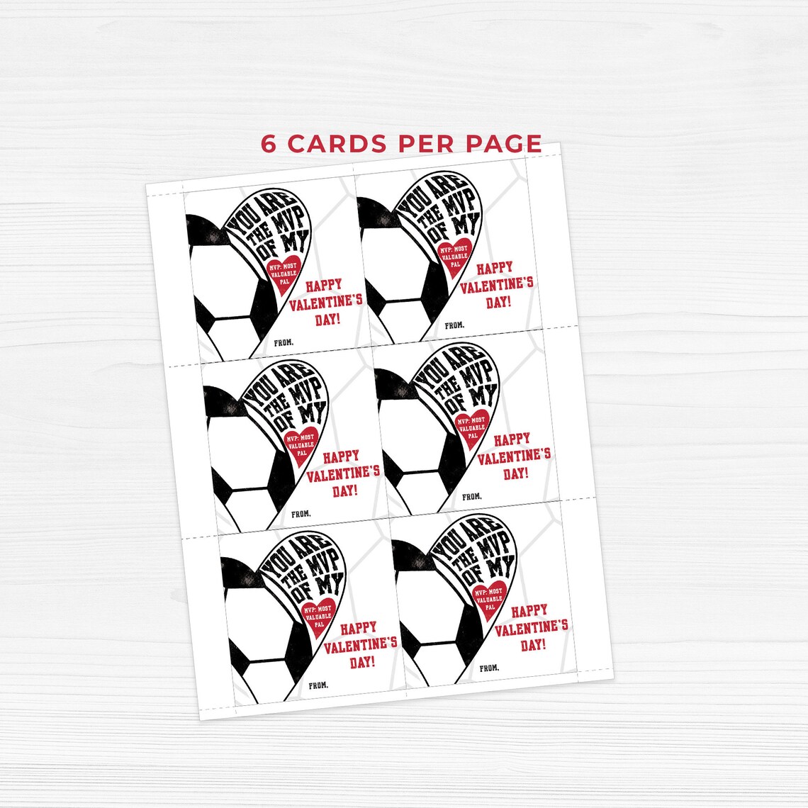 Editable Soccer Valentine's Card, Kids Valentine's Day Cards, School ...