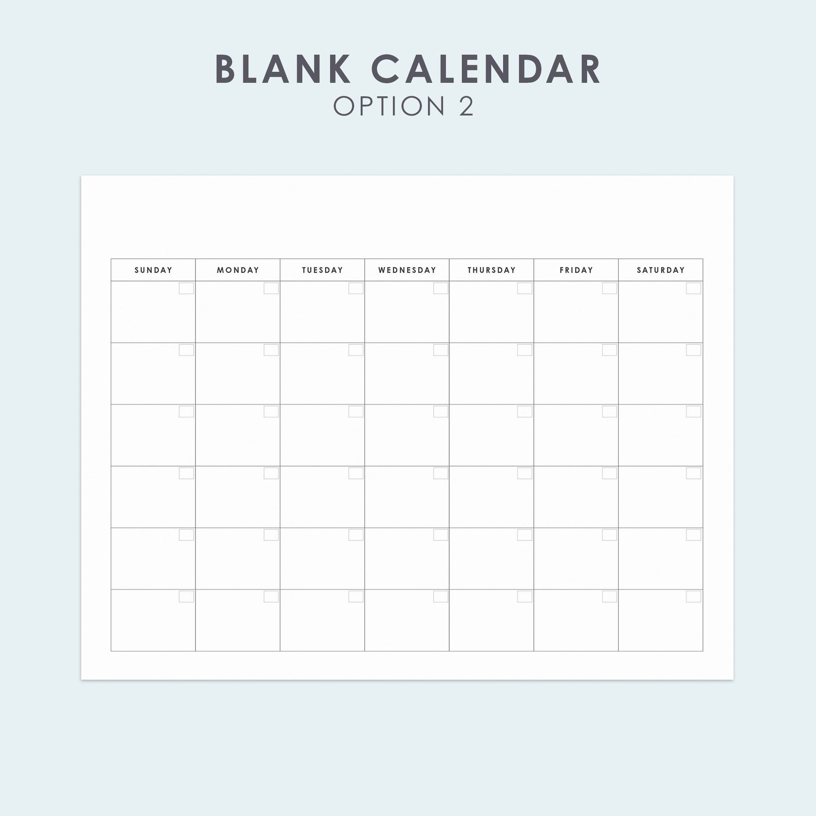 Blank Monthly Calendar With Notes, Fillable Printable PDF Calendar ...