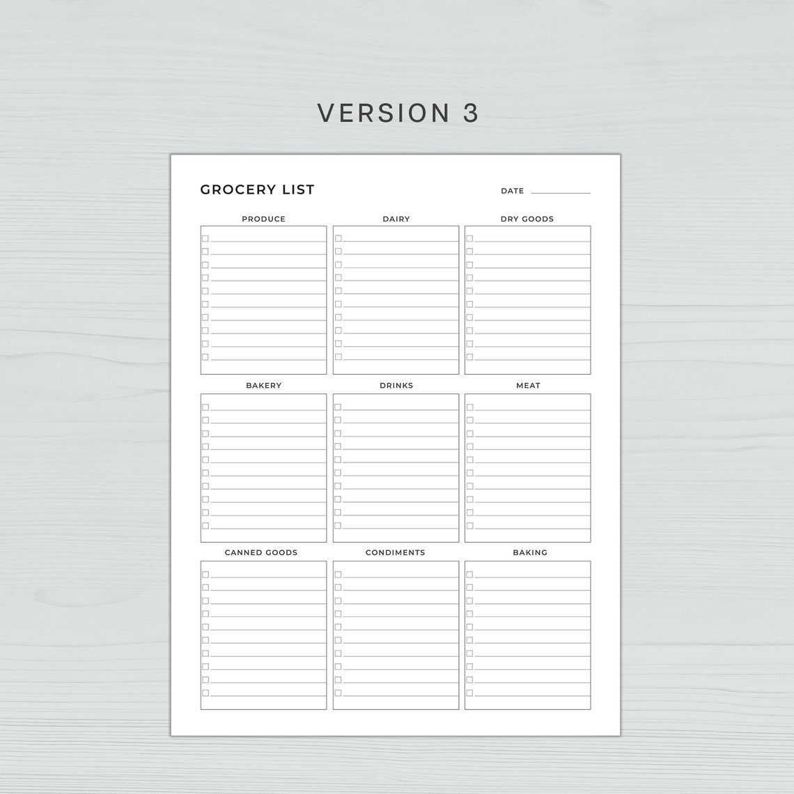 Customizable Grocery List Bundle, Food Shopping List Template, Fillable ...