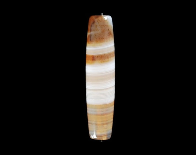 Banded Agate Column Center Drilled Creamy Tan Brown White Healing ...