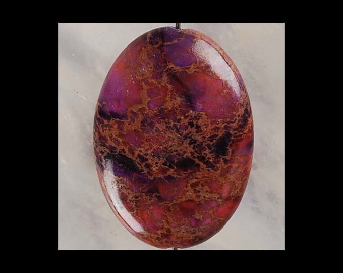 Sea Sediment Jasper - 25mm X 18mm X 6mm - Flat Oval - Purple Violet ...