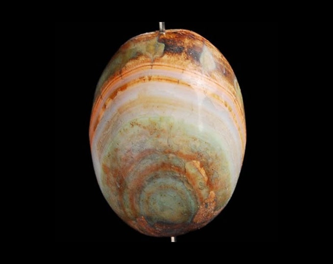 Banded Fire Agate 20mm X 15mm Loose Bead Drum Barrel Column - Green ...
