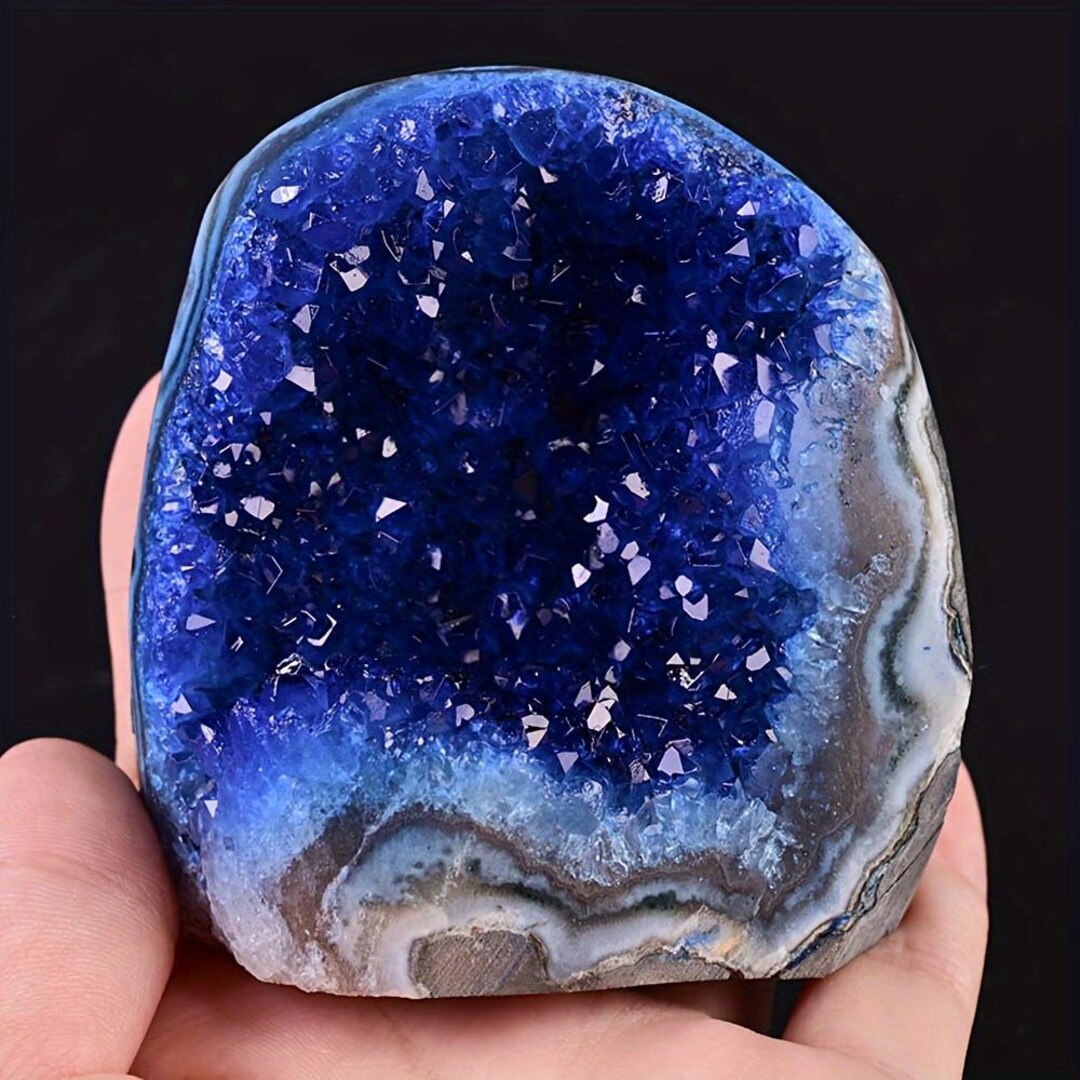 Royal Blue Quartz Geode Crystal Cluster (100–200 G) - Etsy
