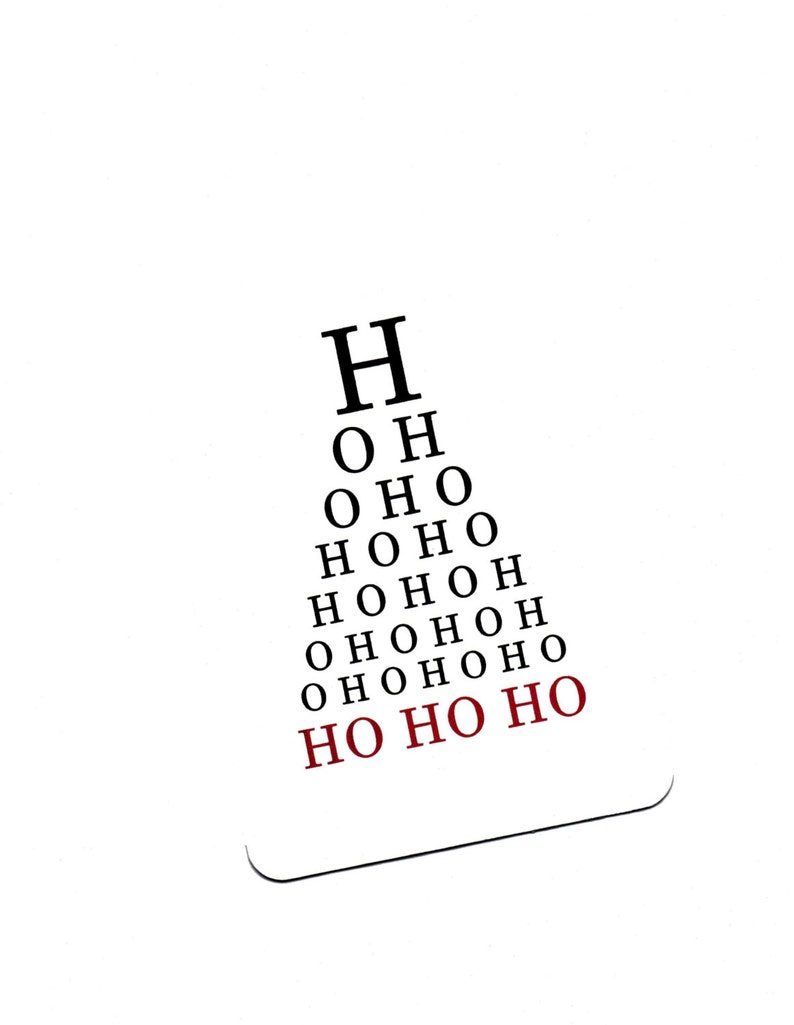 Christmas.merry Christmas.eye Chart Card.ho Ho Ho.holiday.paper Goods ...