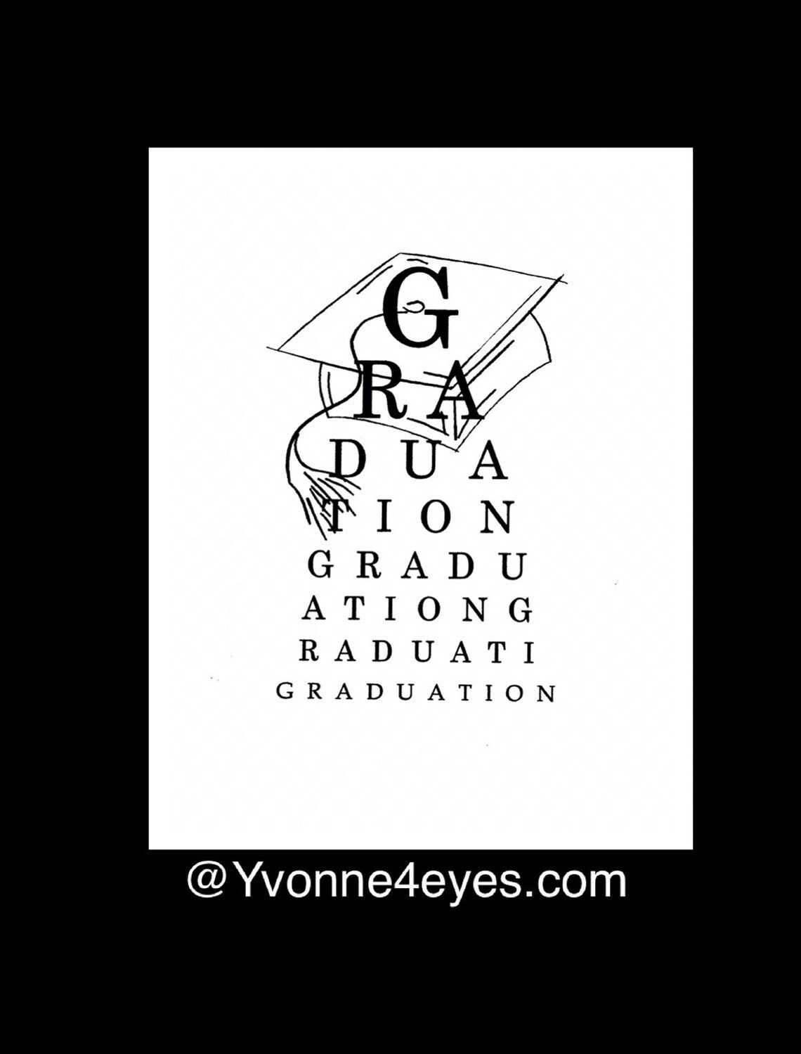 Graduation Eye Chart Card.paper Goods.eye Chart.eye Exam.site.vision ...