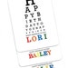Eye Chart Card.happy Birthday.eye Chart.custom.name.paper Goods.eye ...