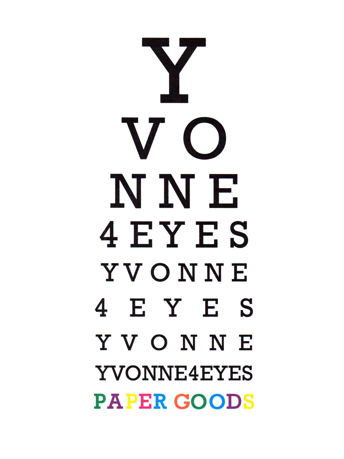 Graduation Eye Chart Card.paper Goods.eye Chart.eye Exam.site.vision ...