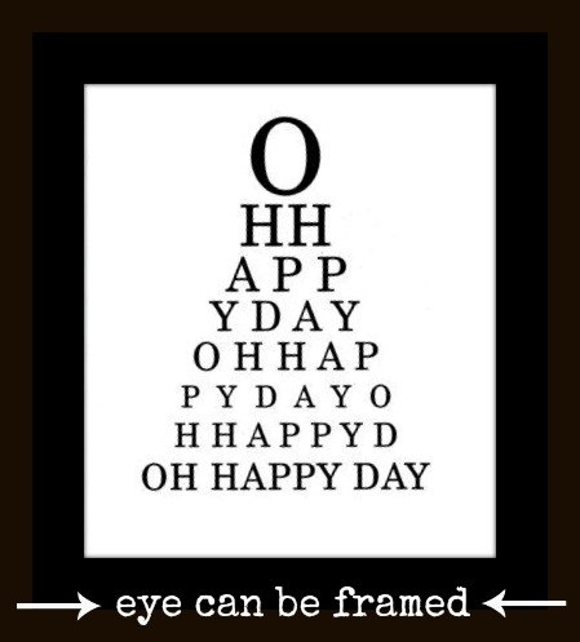 Eye Chart Card.oh Happy Day. Eye Chart.eye Chart Card.paper Goods.eye ...
