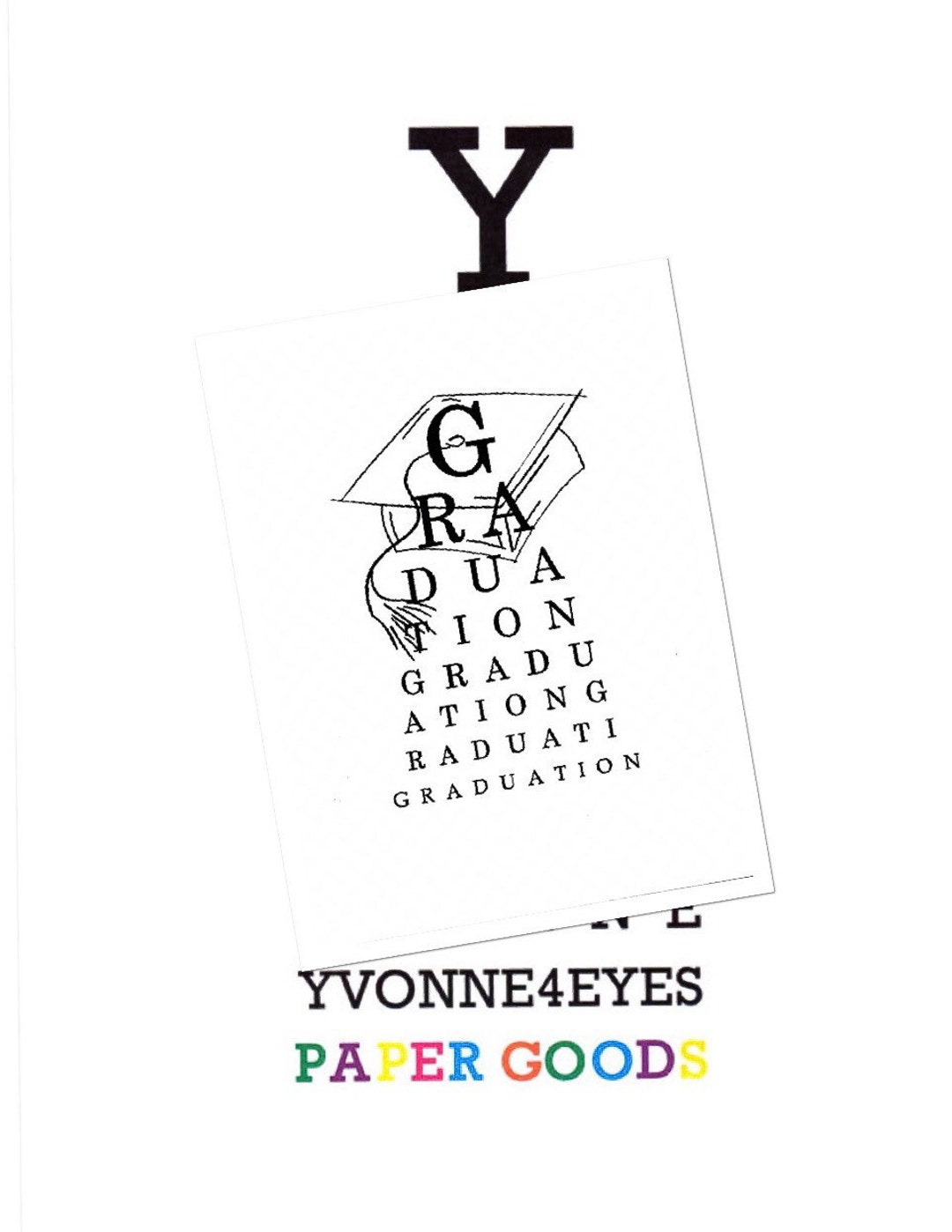 Graduation Eye Chart Card.paper Goods.eye Chart.eye Exam.site.vision ...