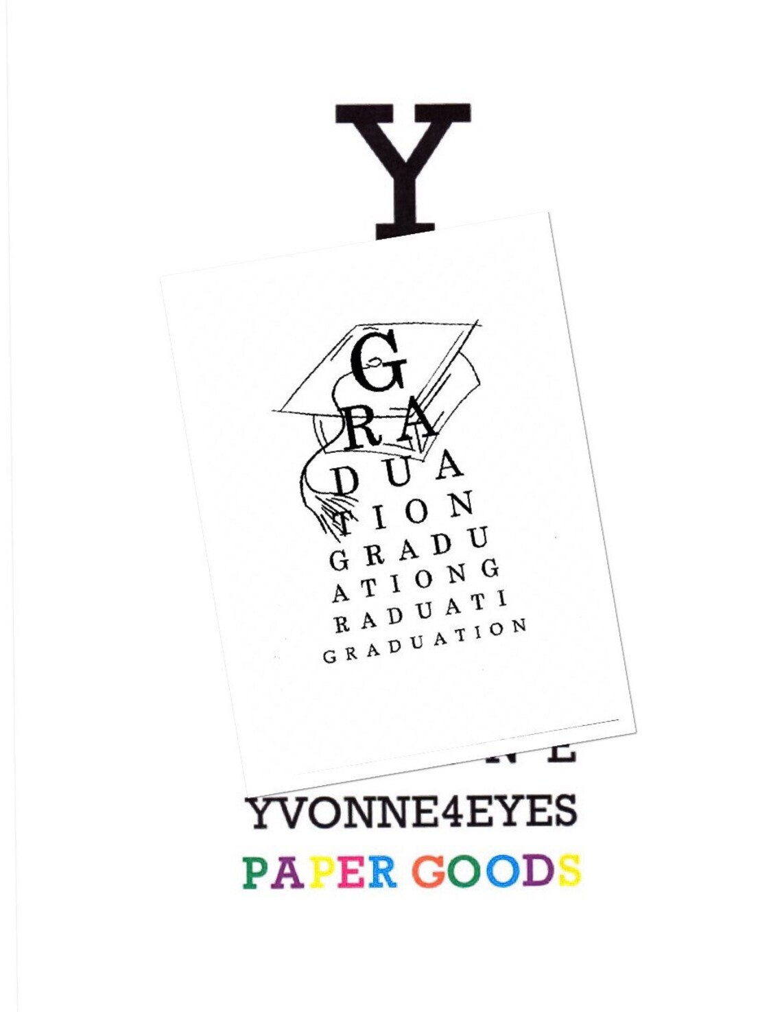 Graduation Eye Chart Card.paper Goods.eye Chart.eye Exam.site.vision ...