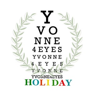 Christmas.merry Christmas.eye Chart Card.ho Ho Ho.holiday.paper Goods ...
