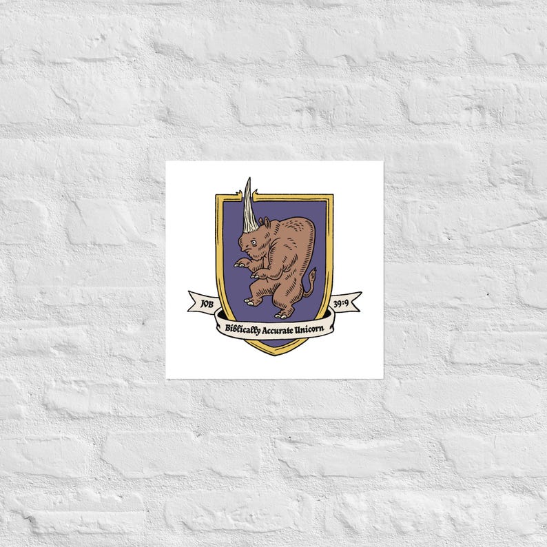 Biblically Accurate Unicorn Crest Poster - Etsy
