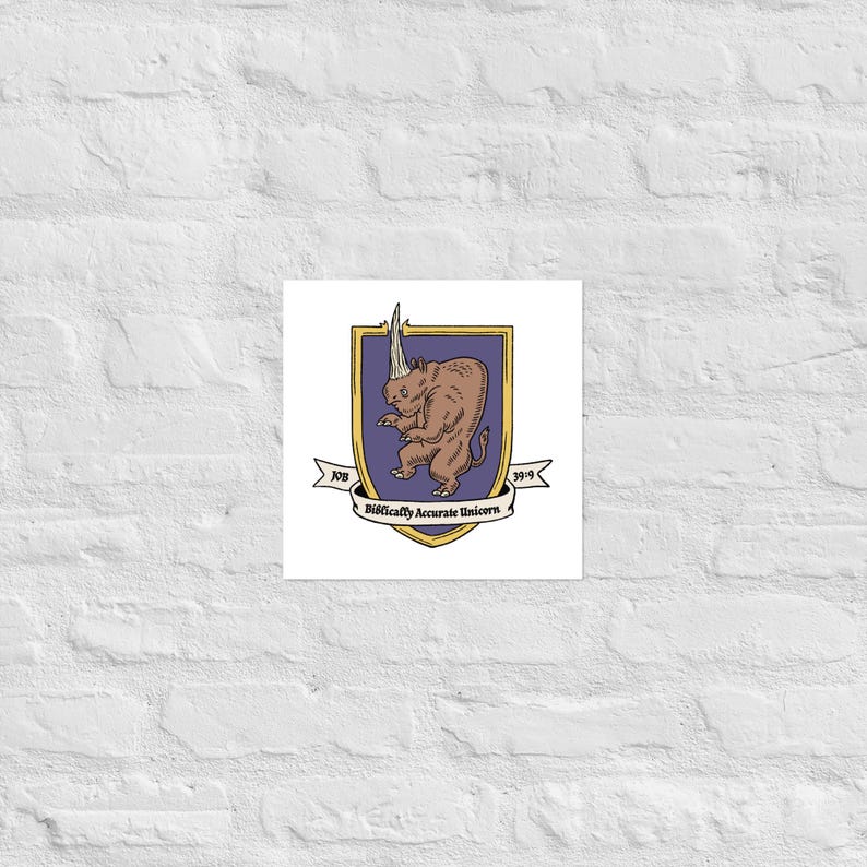 Biblically Accurate Unicorn Crest Poster - Etsy