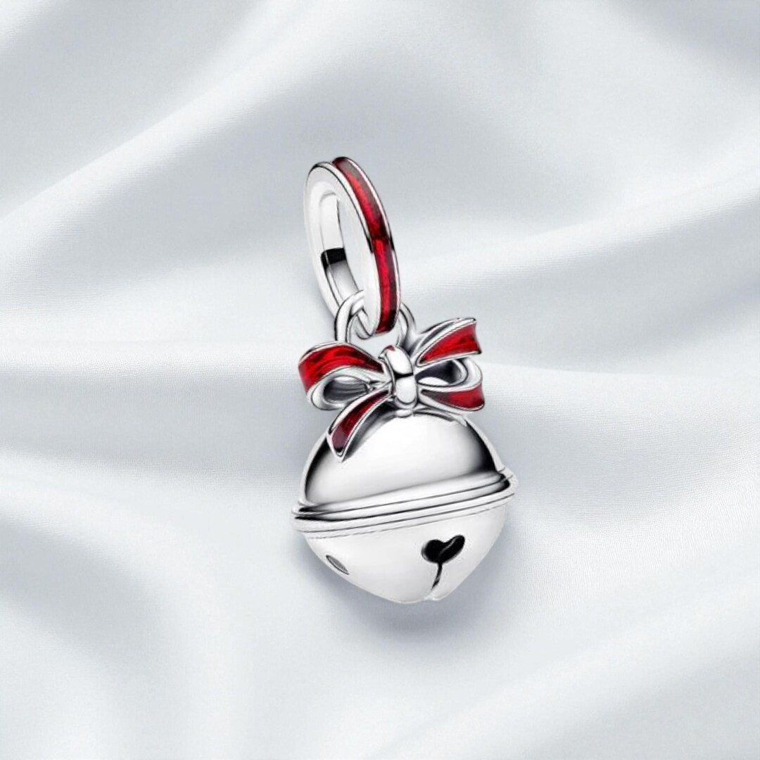 Jingle Bell Dangle Charm for Women, Christmas Bell Charm With Red ...